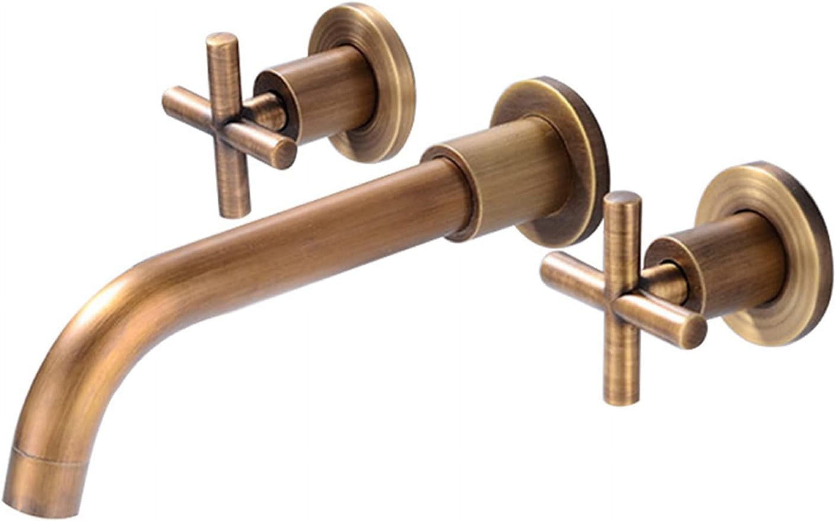 YJEGTWJA Wall Mounted Bathroom Sink Faucet Antique,Double Handle Wall ...