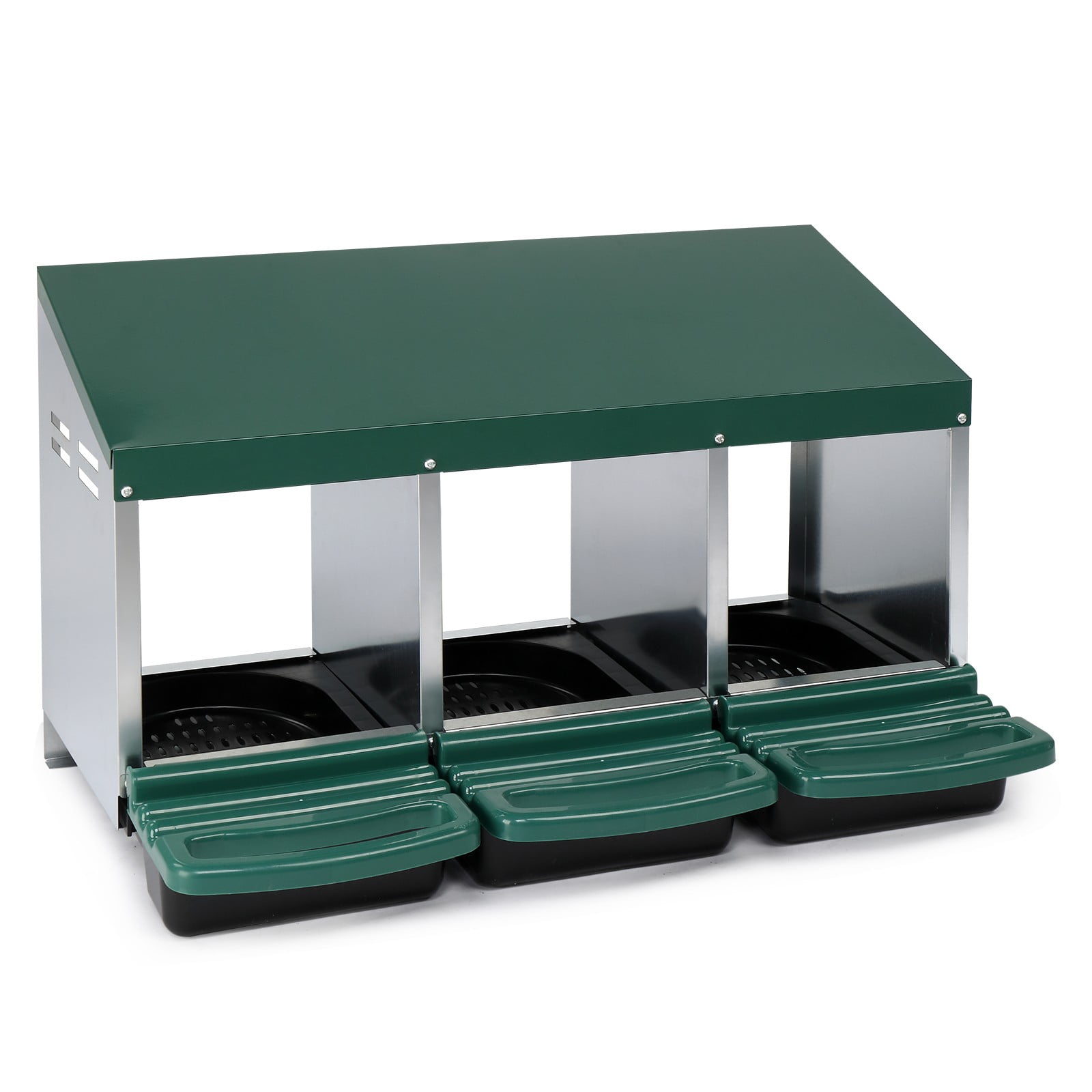 YJETYH 3 Compartment Chicken Nesting Box Metal Material 3 Room Chicken ...