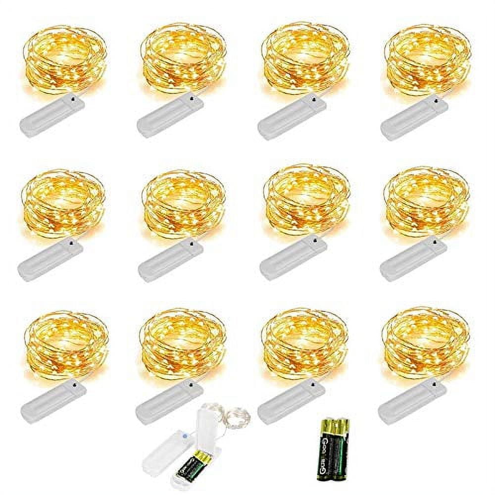 YJFWAL 12 Pack 30 LED Fairy String Lights with Timer, Waterproof Fairy ...