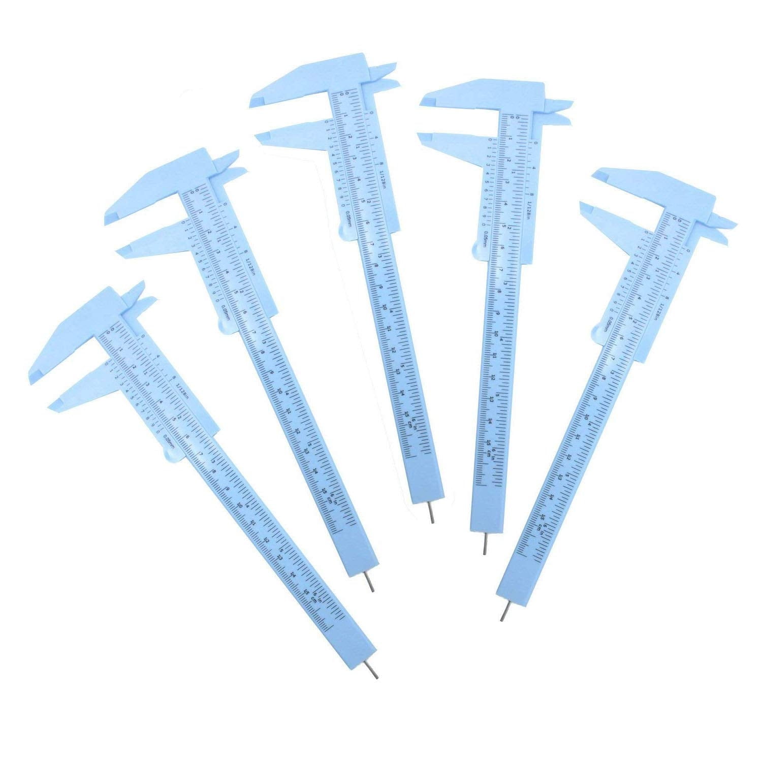YJHBCYWM Compact and Lightweight Set of 5 Portable Mini Plastic Vernier ...