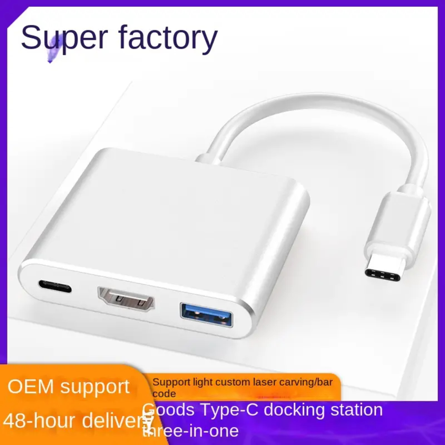 YJHBCYWM Versatile 3-in-1 Type-C Expansion Dock with HDMI USB and PD ...