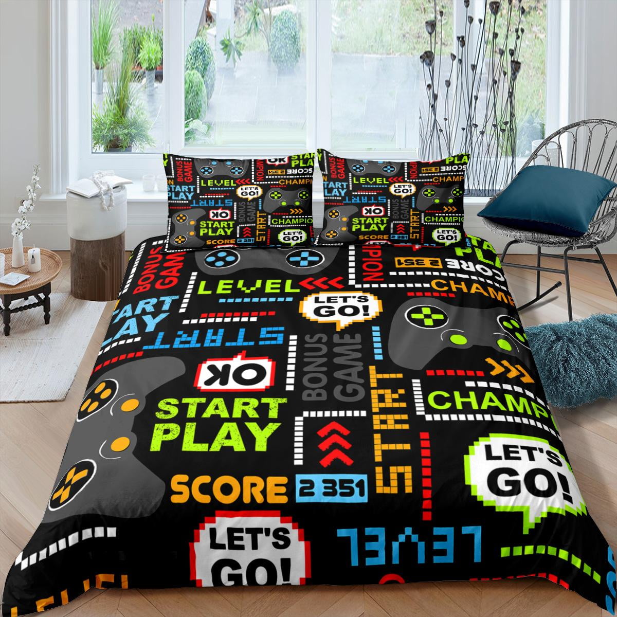 YJHDM 3D Game Life Bedding Set Gamer Teens Men Down Duvet Cover Pillow ...