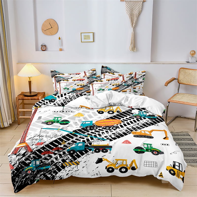 YJHDM 3D Printed Bedding Set for Children's Engineering Vehicle Pattern ...