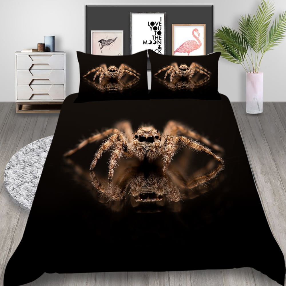 YJHDM 3D Printing Spider Bedding Set, Black Anti Dirty Quick Drying ...