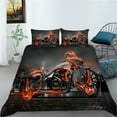 YJHDM 3D Retro Motorcycle Bedding Set King Queen Bed Cover Pillowcase 2 ...