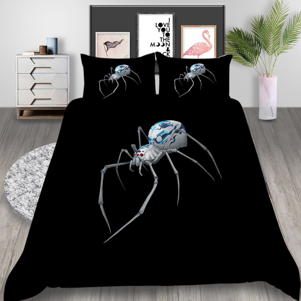 YJHDM 3D Spider Bedding Set Black Down Duvet Cover Pillow Case 2/3 ...