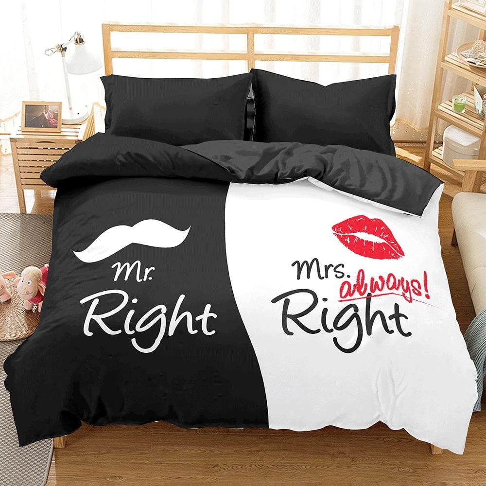 YJHDM Couples Modern Duvet Cover Queen king Crown Bedding Set Bed Cover ...