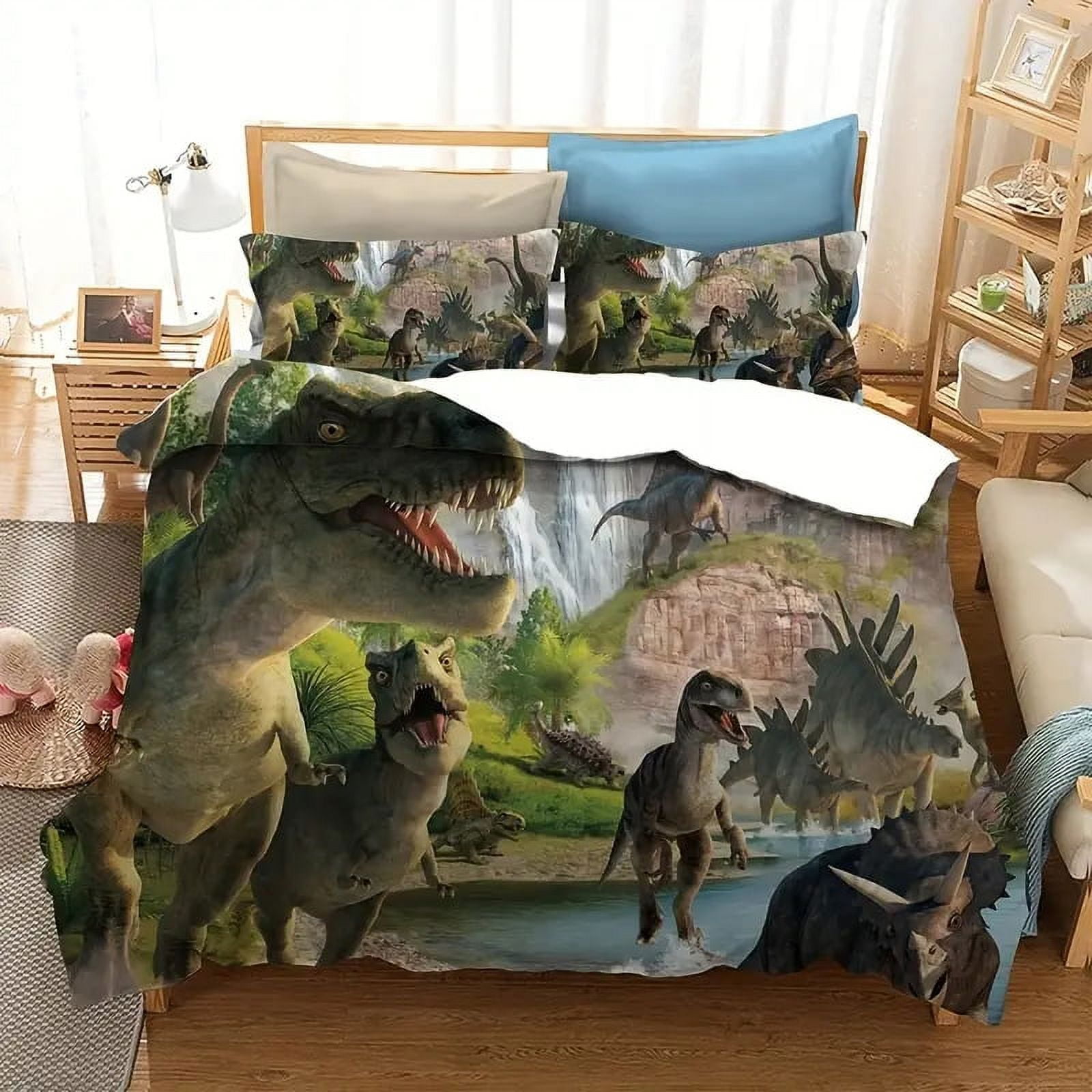 YJHDM Dinosaur World Bedding Set 3D Prehistoric Animal Duvet Cover ...