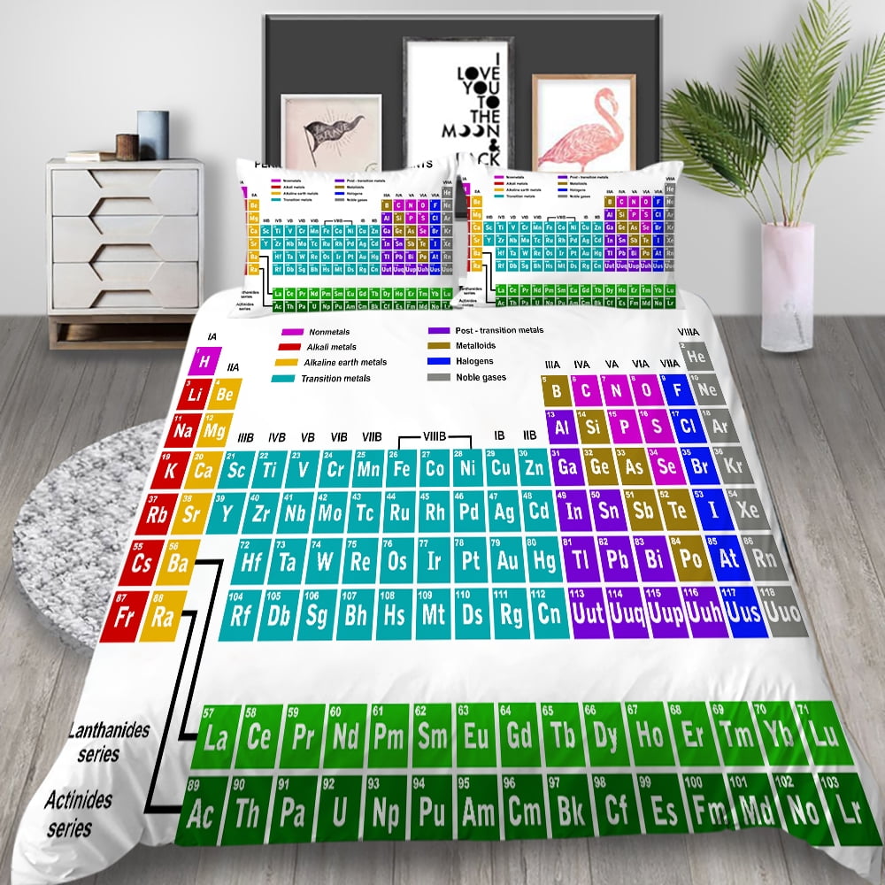 YJHDM Element Periodic Table Bedding Set 3D Student Duvet Cover Pillow ...
