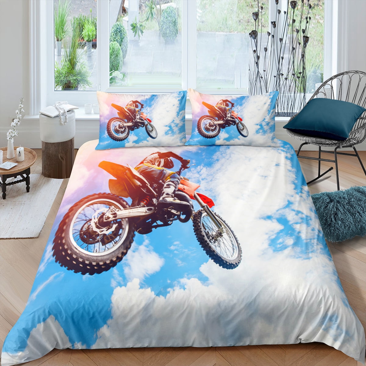 YJHDM Extreme Sports Bedding Set 3D Racing Duvet Cover Pillow Case 2 ...