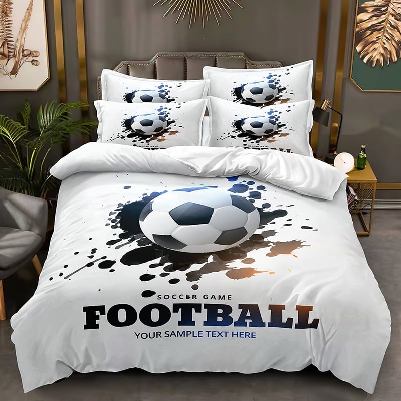 YJHDM Football Bedding Set 3D Athlete Boys Teen Men Down Duvet Cover ...