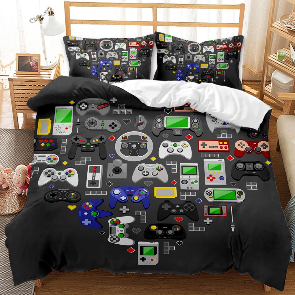 YJHDM Game Life Bedding Set 3D Gamer Teens Down Duvet Cover Pillow Case ...