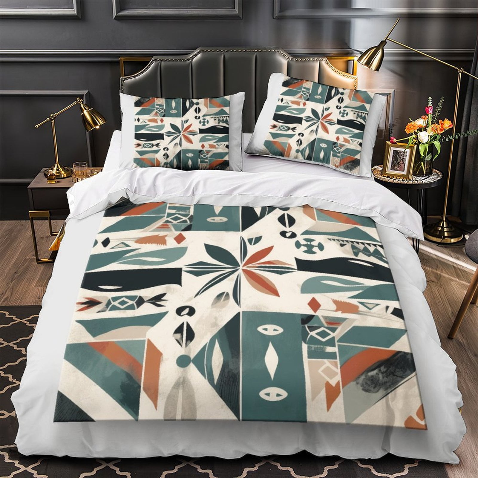 YJHDM Home Textile Bohemian Style Bedding Set 3D Maple Leaf Graphic ...