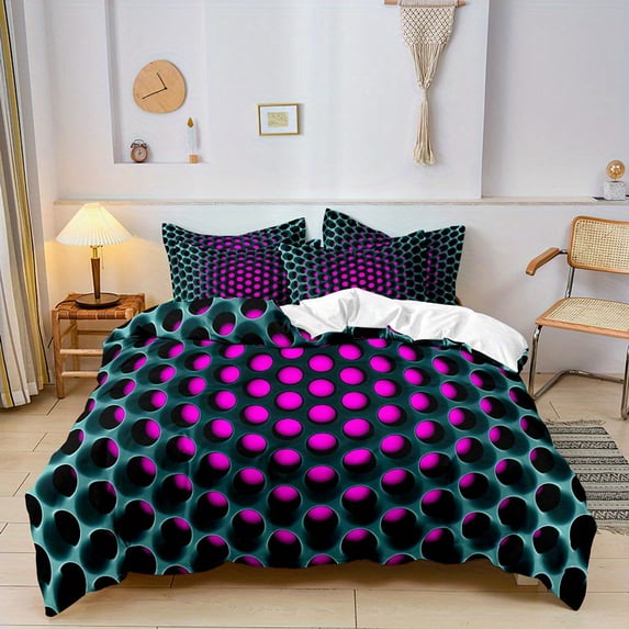 YJHDM Light Honeycomb Pattern Bedding Set 3D Printed Graphic Down Duvet ...