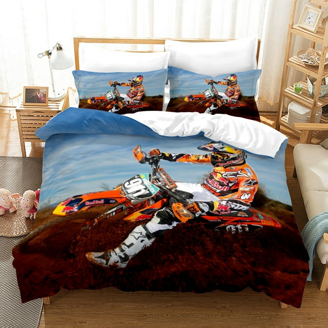 YJHDM Racing Bedding Set 3D Extreme Sports Duvet Cover Pillow Case 2 ...