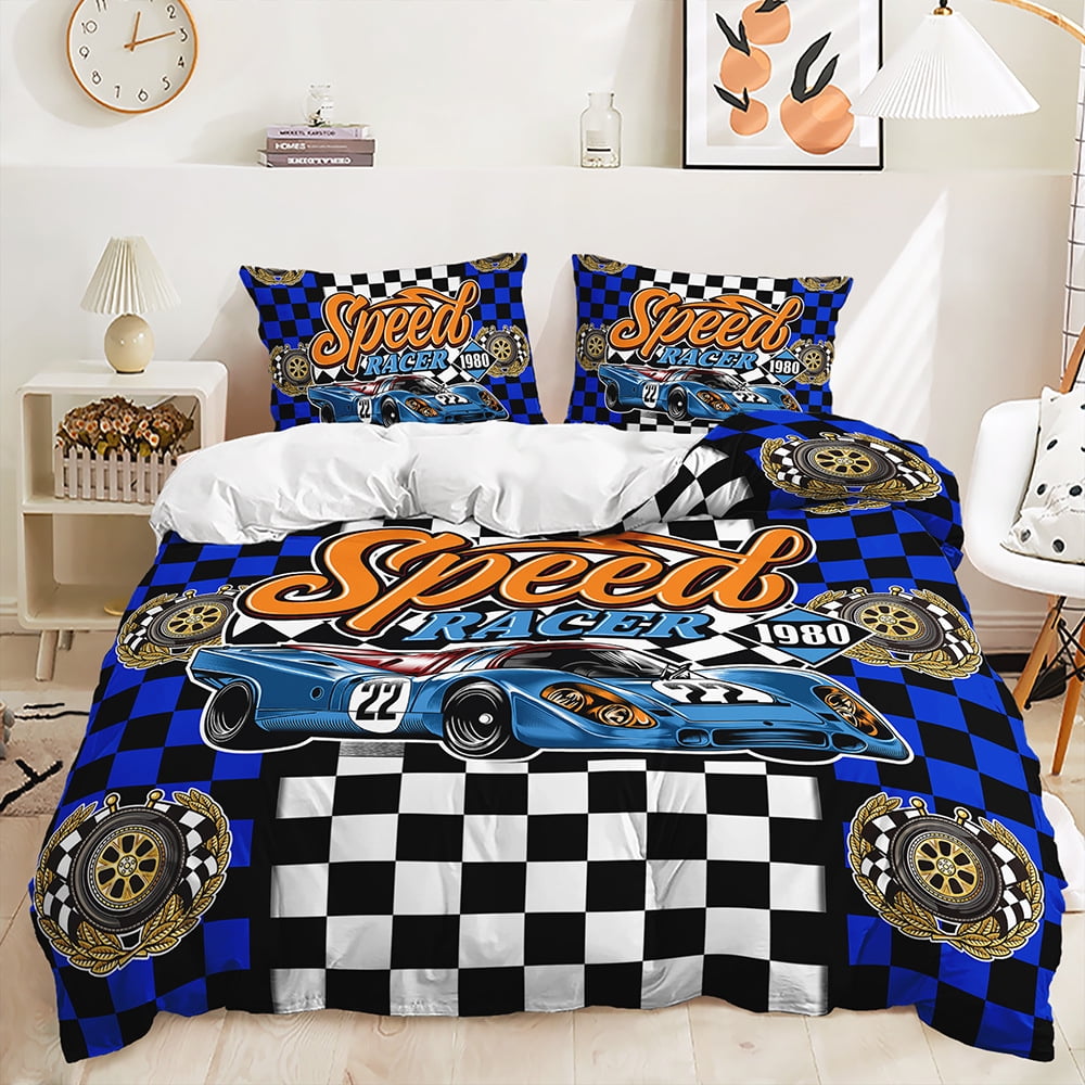 YJHDM Racing Bedding Set 3D Speed Down Duvet Cover Pillow Case 2/3pcs ...
