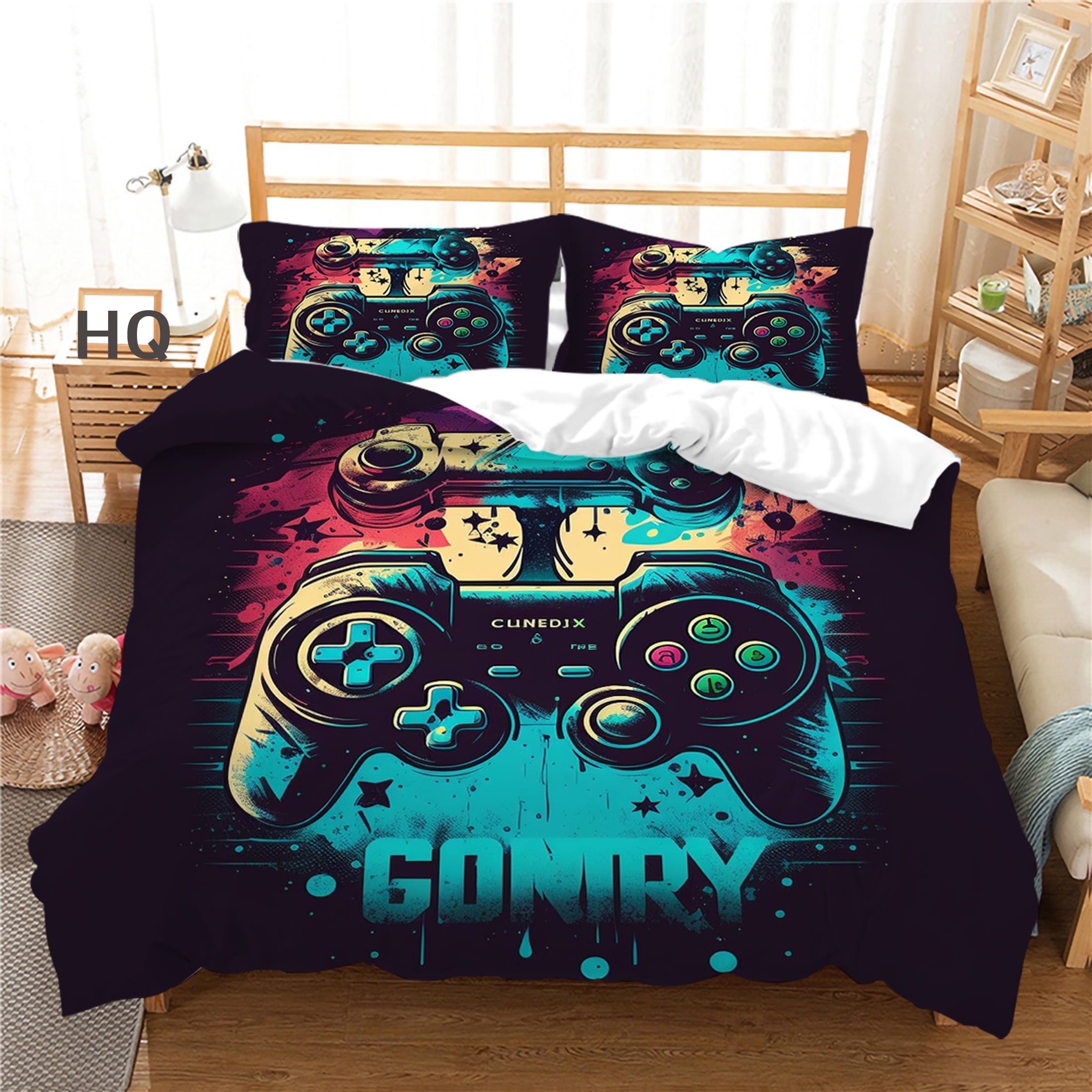 YJHDM Retro Game Handle Bedding Set 3D Gamer Adult Duvet Cover Pillow ...