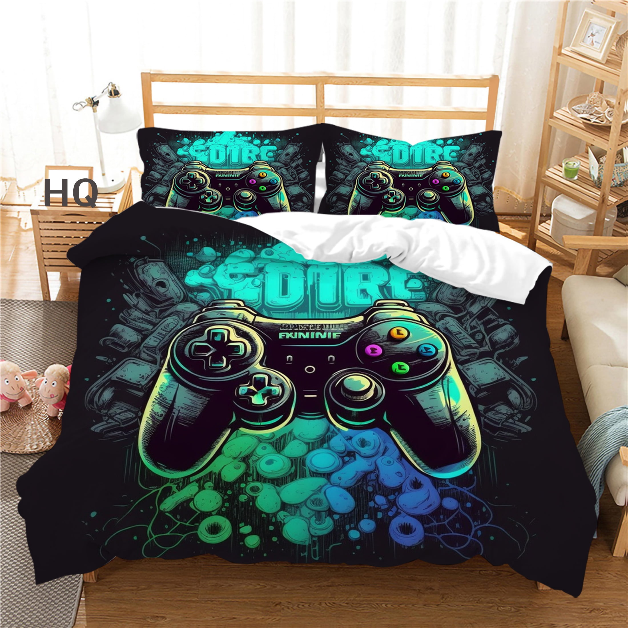 YJHDM Retro Style 3D Game Controller Bedding Set Gaming Down Duvet ...