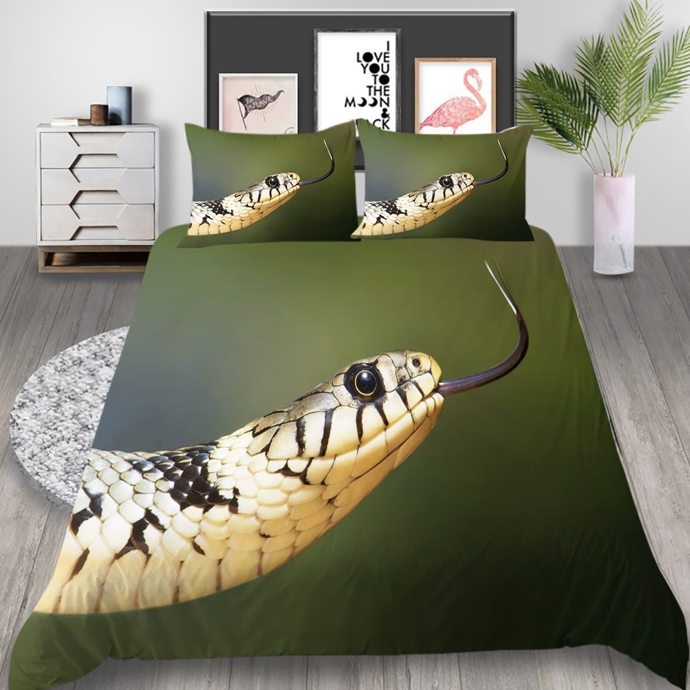 YJHDM Snake Bedding Set 3D Printed Soft Animal Down Duvet Cover Pillow ...