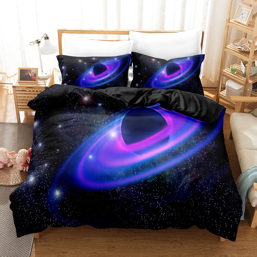 YJHDM Starry Planet Bedding Set 3D Cosmic Space Duvet Cover Pillowcase ...