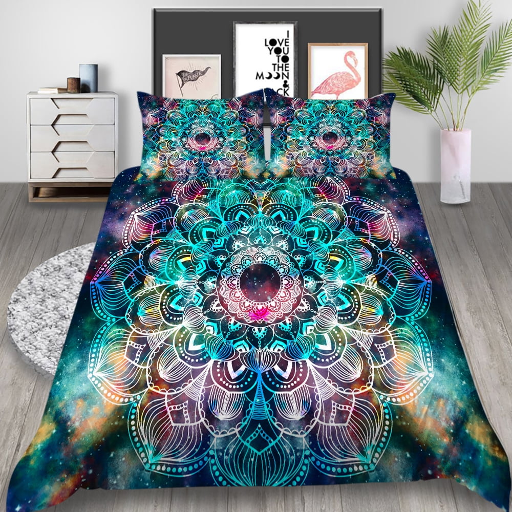 YJHDM Starry Sky Mandala Bedding Set 3D Bohemian Duvet Cover Pillow Case 2/3pcs Polyester Fabric ...