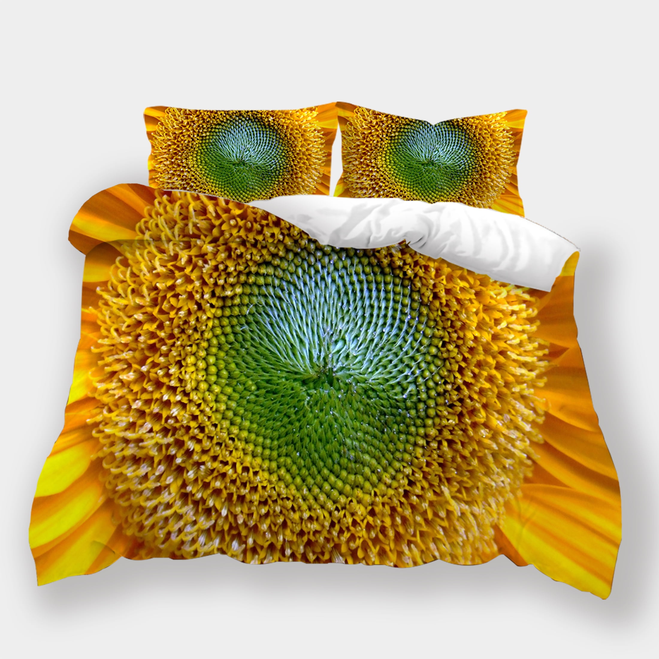 YJHDM Sunflower Bedding Set 3D HD Printed Flower Duvet Cover Pillowcase ...