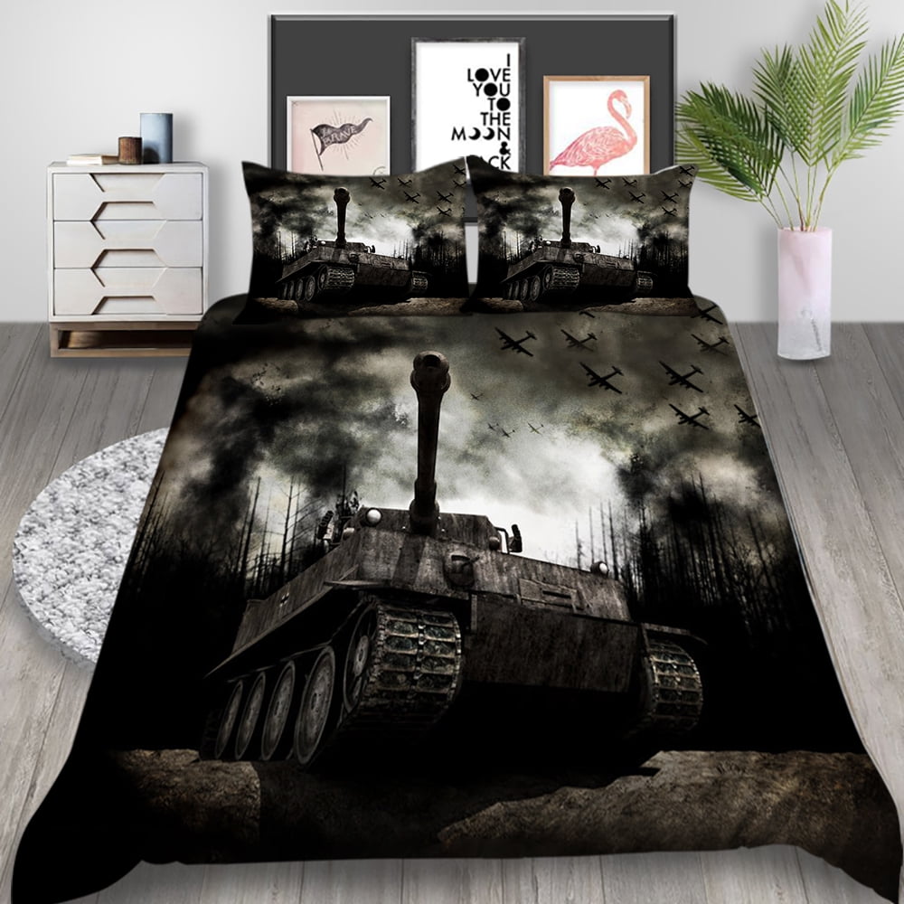 YJHDM Tank Bedding Set 3D Heavy Machinery Duvet Cover Pillow Case 2 ...