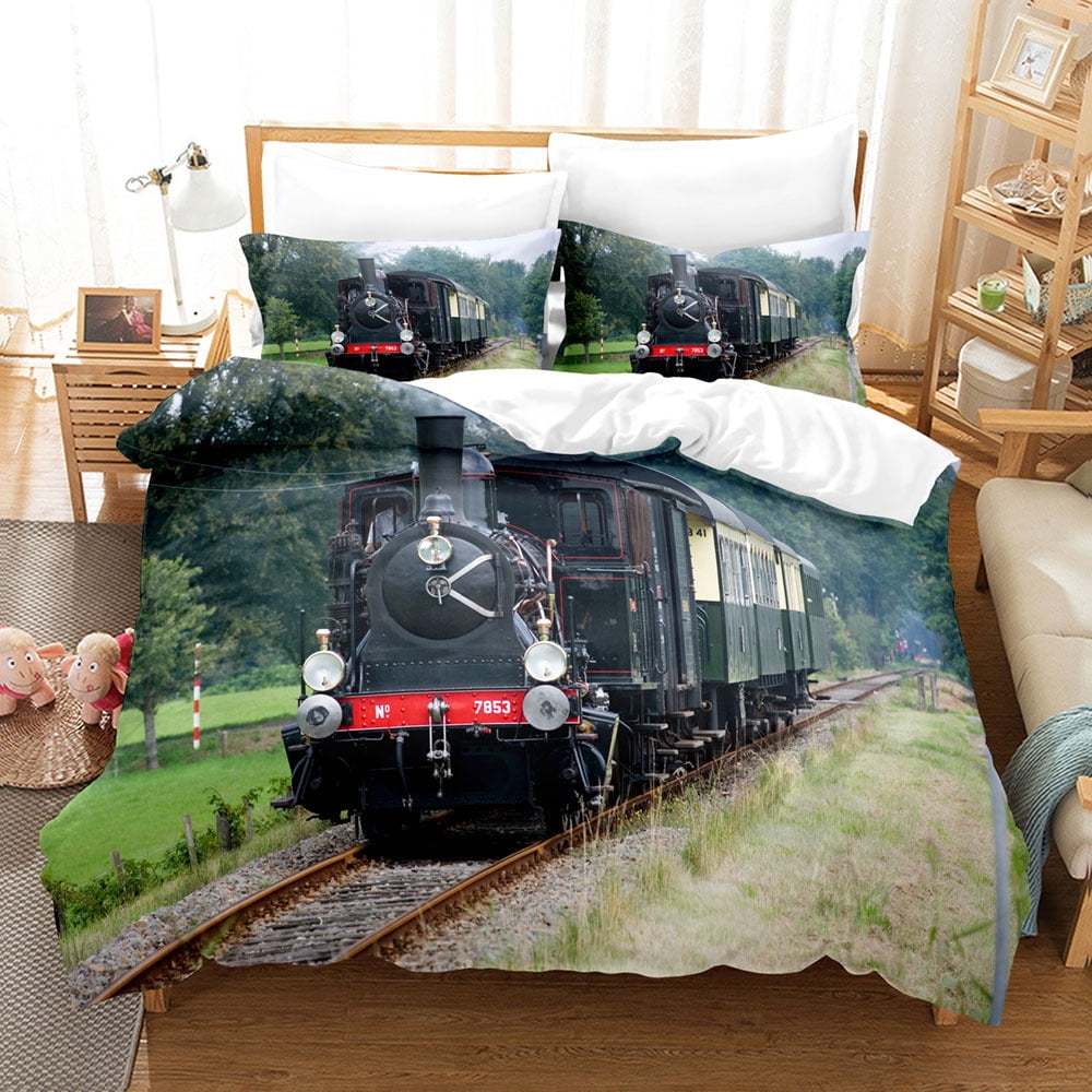 YJHDM locomotive bedding set 3D heavy metal industrial style duvet ...
