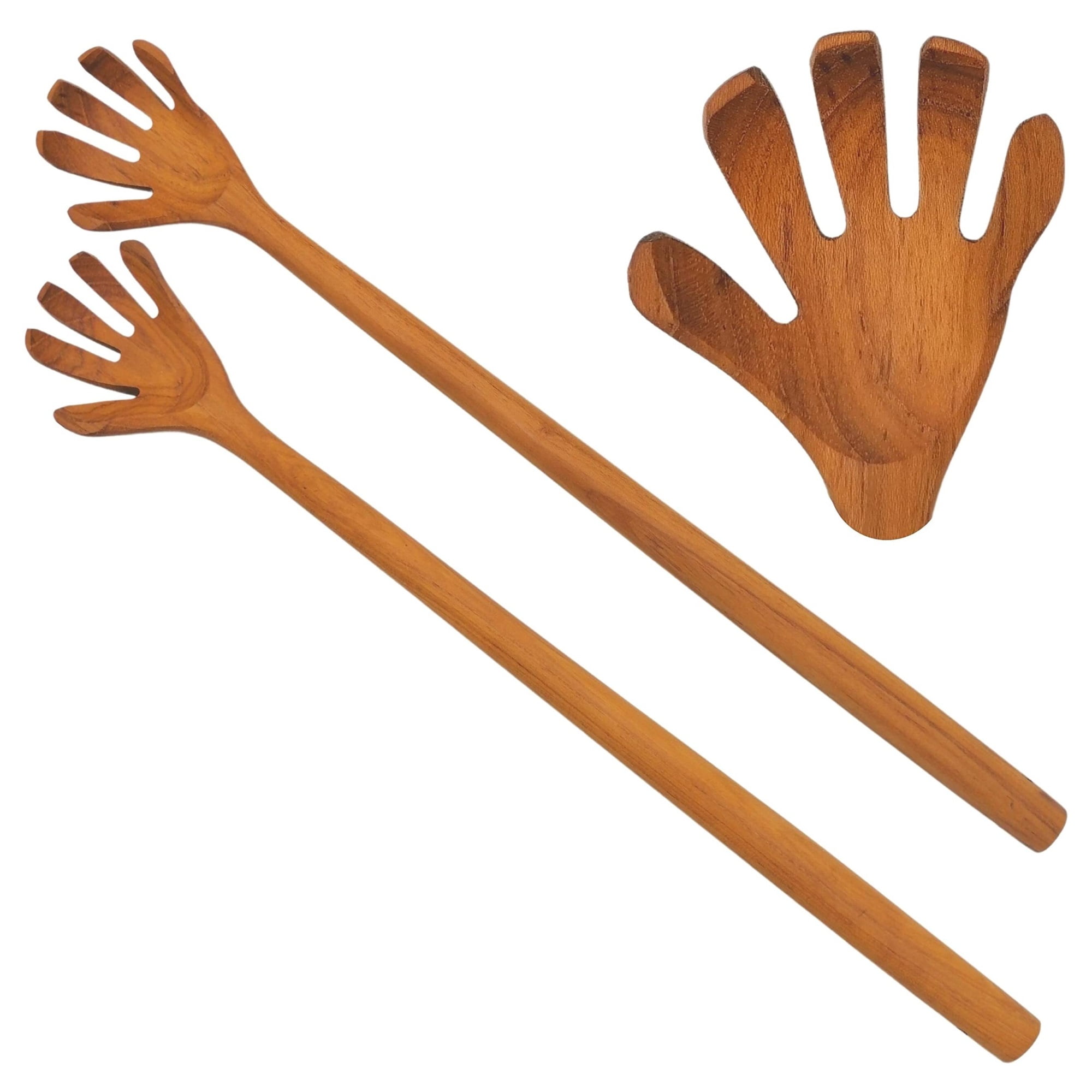 YJINE Wooden Back Scratcher Stand Out Teak Wood, So Real Large Hand for ...