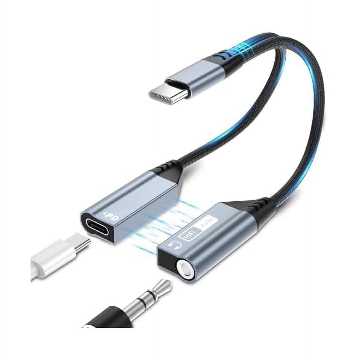 YJJSKEJI 2 in 1 Magnetic USB C to 3.5mm Headphone Jack Adapter and Charger, USB C to Aux Audio ...