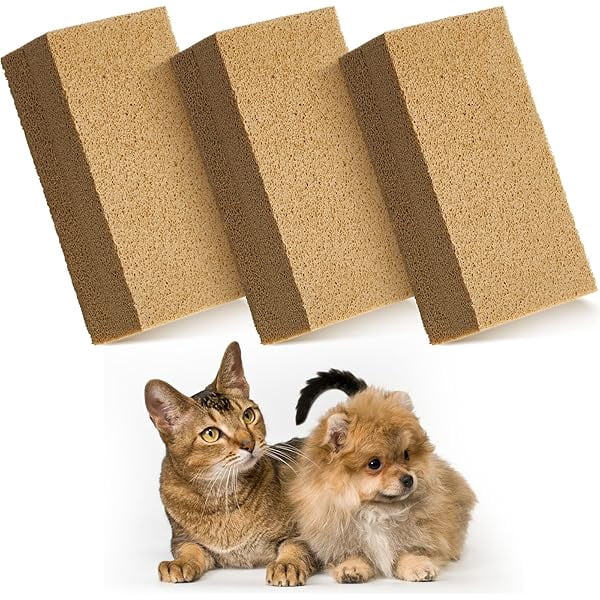 YJJSKEJI 3 Pack Pet Hair Remover Sponge Cat and Dog Hair Sponge Rubber ...