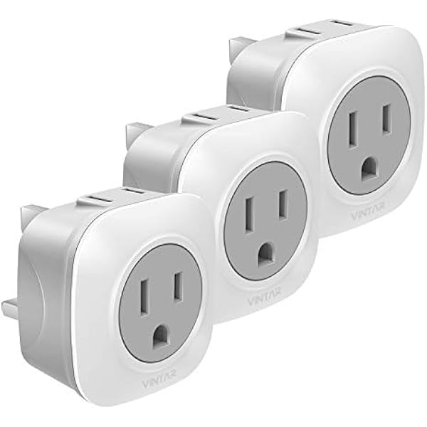YJJSKEJI 3 Pack UK Ireland Travel Plug Adapter, International Power ...