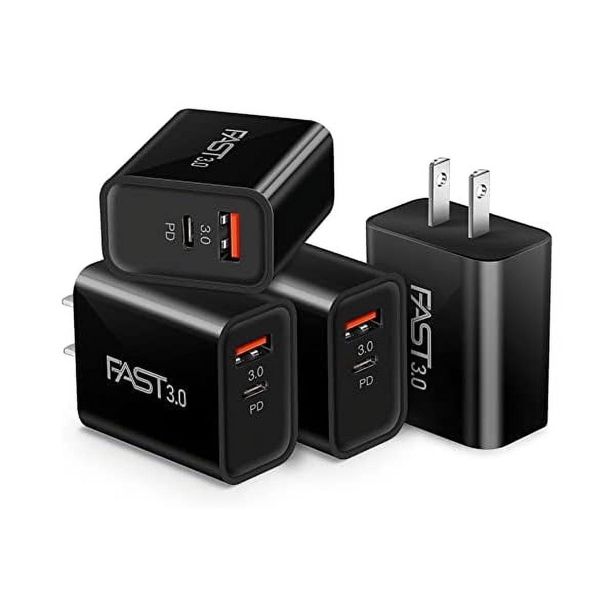 YJJSKEJI Dual USB Wall Charger, 4 Pack 20W 2-Ports Adaptive Fast ...