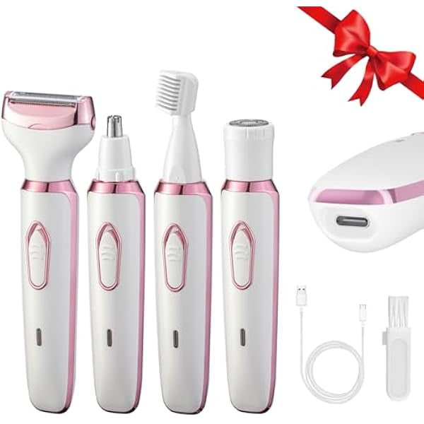YJJSKEJI Electric Razor for Women 4 in 1 Rechargeable Painless Body ...