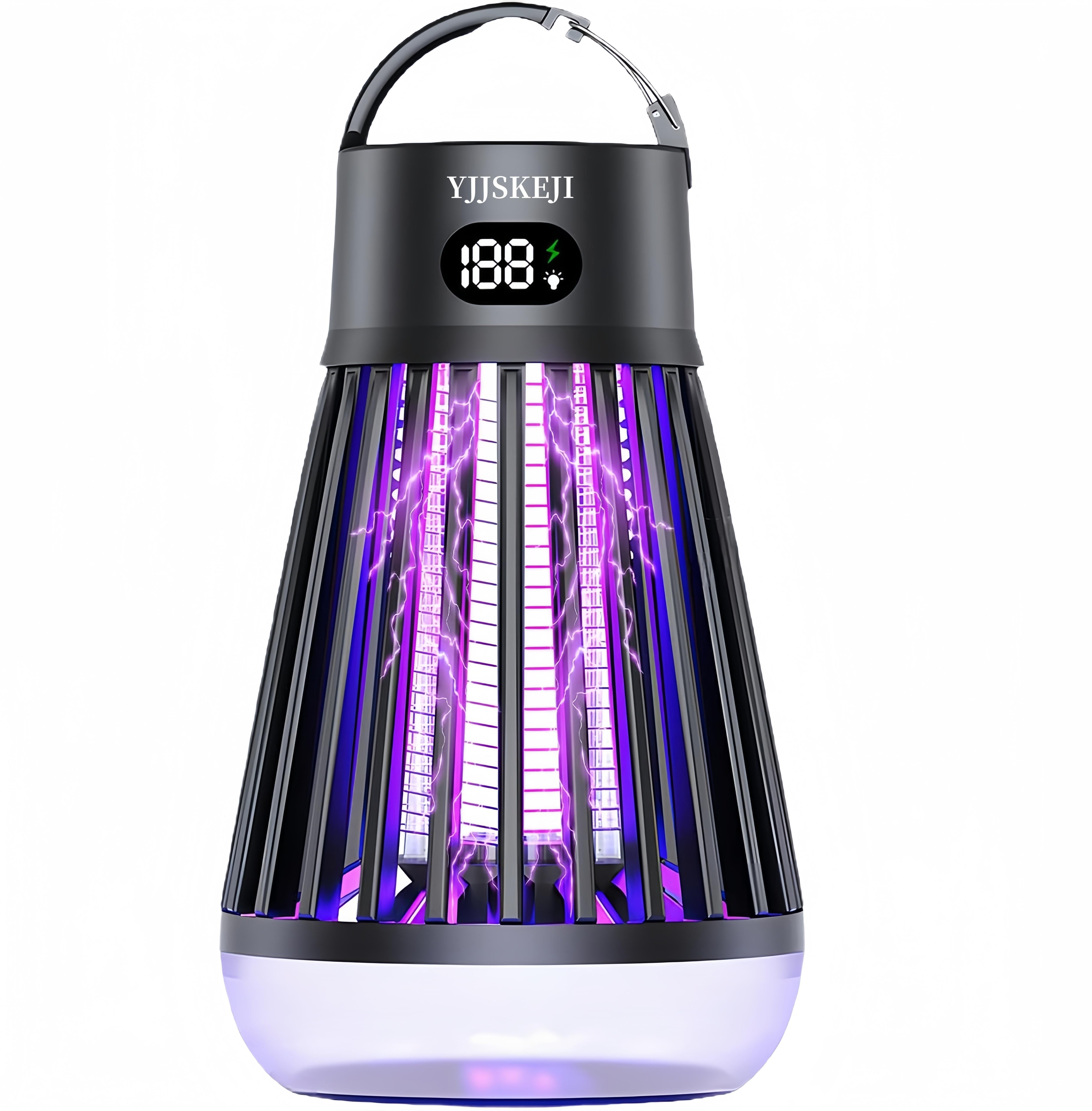 YJJSKEJI Portable Bug Zapper, Indoor & Outdoor, Cordless Rechargeable ...