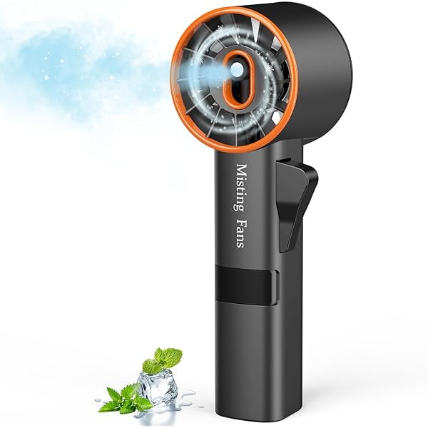 YJJSKEJI Portable Handheld Misting Fan, Turbo Fans with Mist, High ...