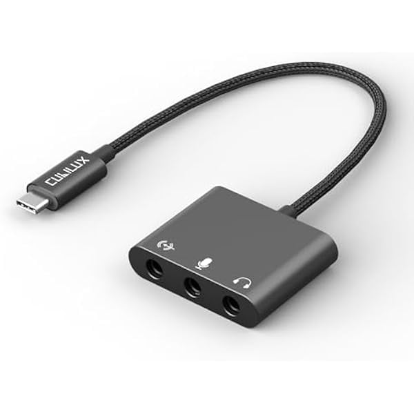 YJJSKEJI USB C to 3.5mm Adapter for Live Streaming/Recording, USB C to ...