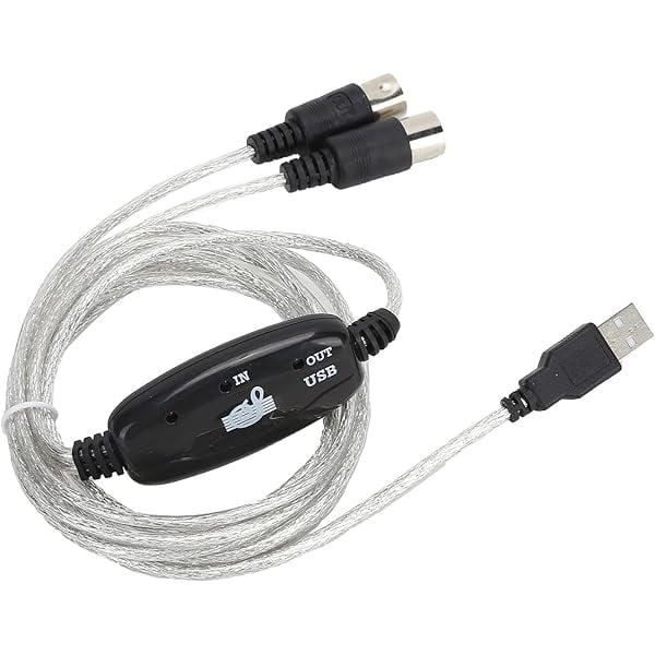 YJJSKEJI Universal MIDI to USB Cable, 6.5ft, MIDI Interface Cord with ...