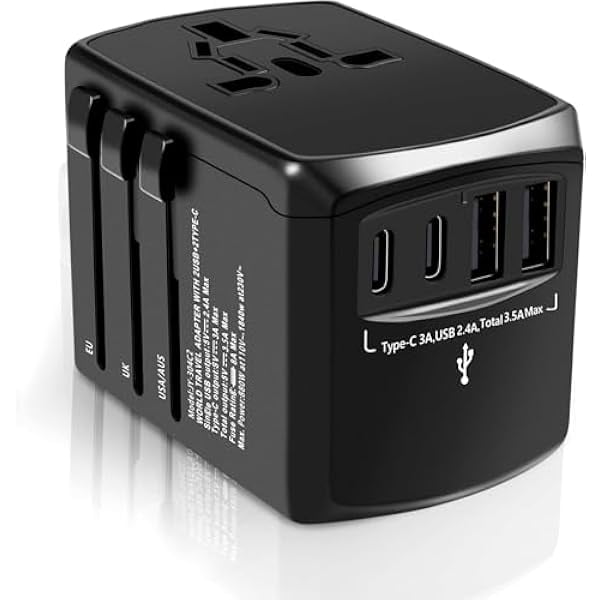 YJJSKEJI Universal Travel Adapter, European Travel Plug Adapter ...