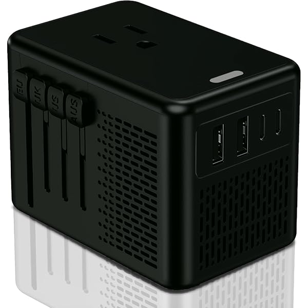 YJJSKEJI Universal Travel Adapter International Power Adapter 3 USB A 1 ...