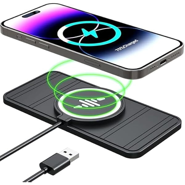 YJJSKEJI Wireless Car Charger Pad, 15W Fast Car Wireless Charging Pad for Car Center Console DIY ...