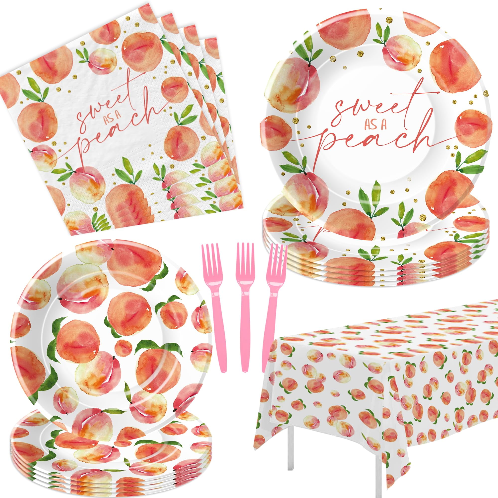 YJRJSC Sweet As A OIF8 Peach Baby Shower Decorations Fruit Theme Peach ...