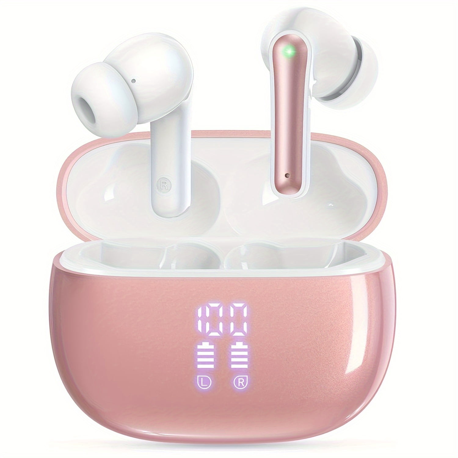 YJWELE V5.3 Wireless Earbuds with Mic, 40 Hours Playtime, 380mAh LED ...