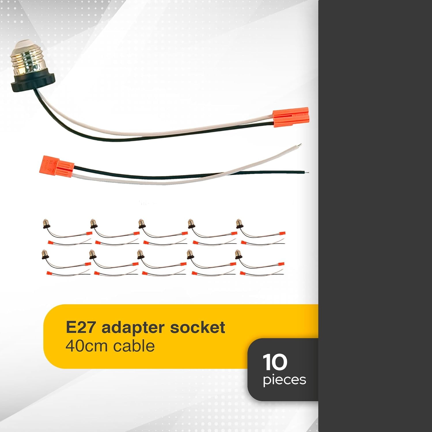 YJYASX-10 Pack Pigtail Light Socket Extender for E26 E27 Bulb Adapter ...