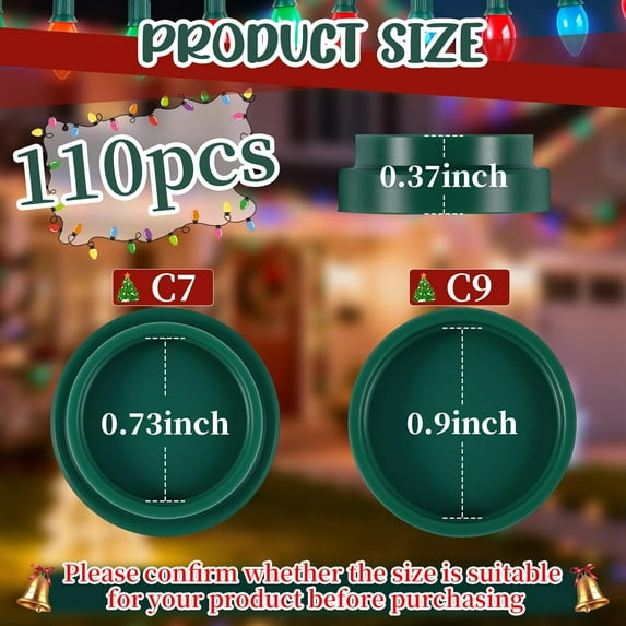 YJYASX-110PCS Christmas Light Socket Safety Cap Plugs for C9 and C7 ...