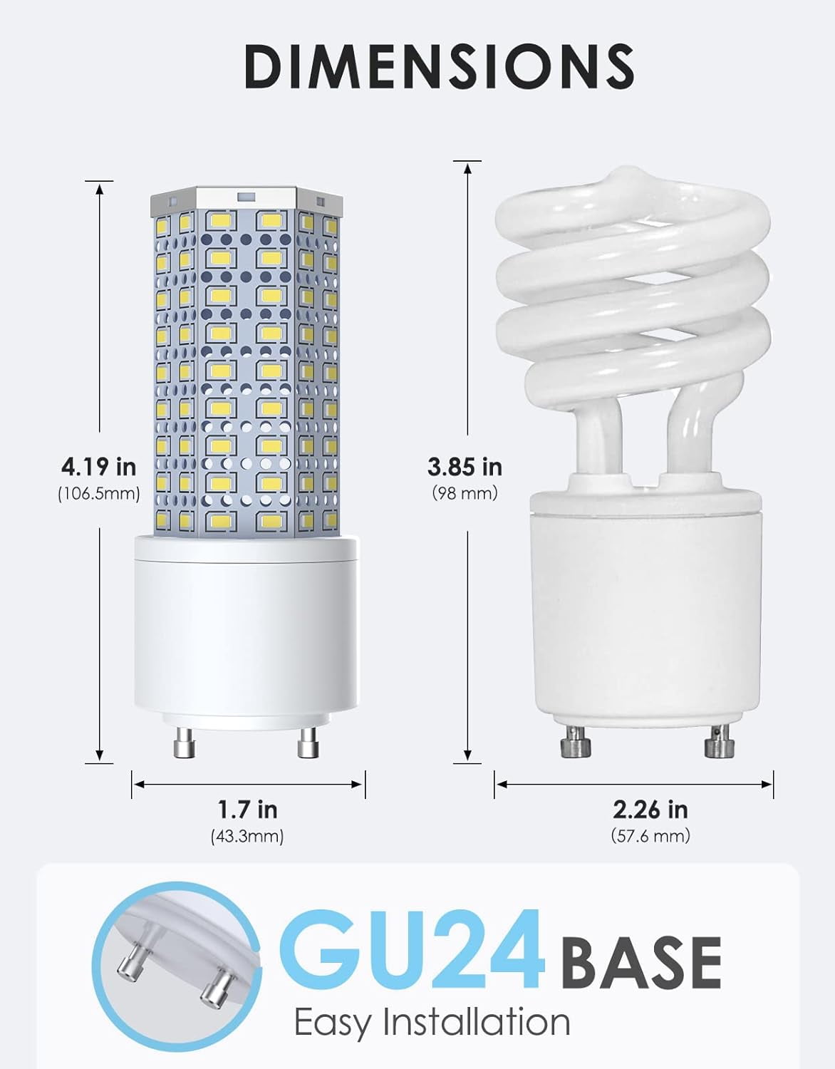 YJYASX-13W GU24 LED Light Bulb,2 Prong Light Bulbs, GU24 Twist Lock ...