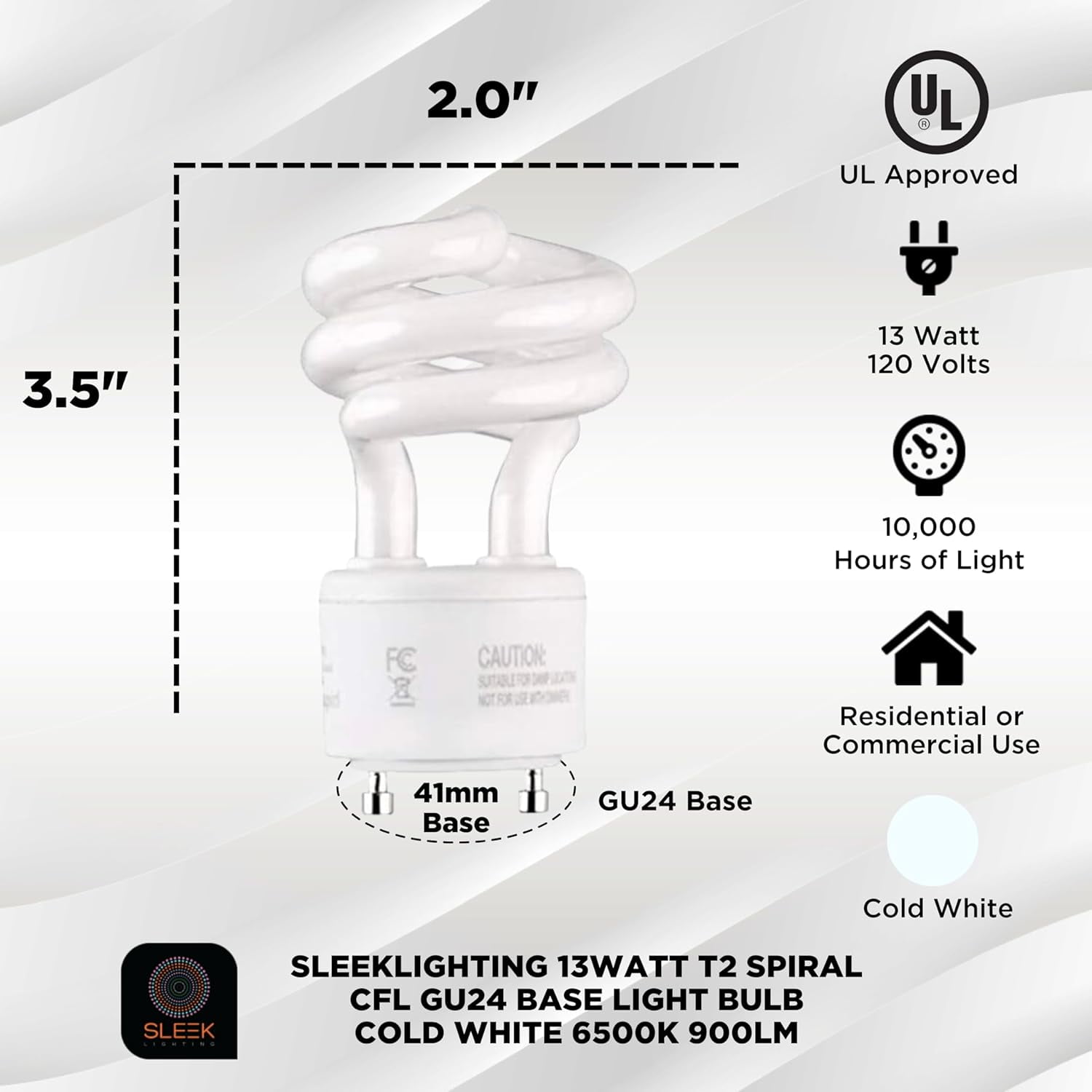 YJYASX-- 13Watt GU24 Base 2 Prong Light Bulbs- UL-13w 120v 60hz Light ...