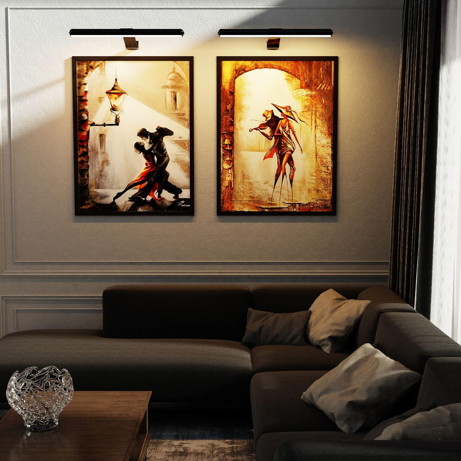 YJYASX-16'' Picture Light Wireless Rechargeable with Remote Control,Art ...