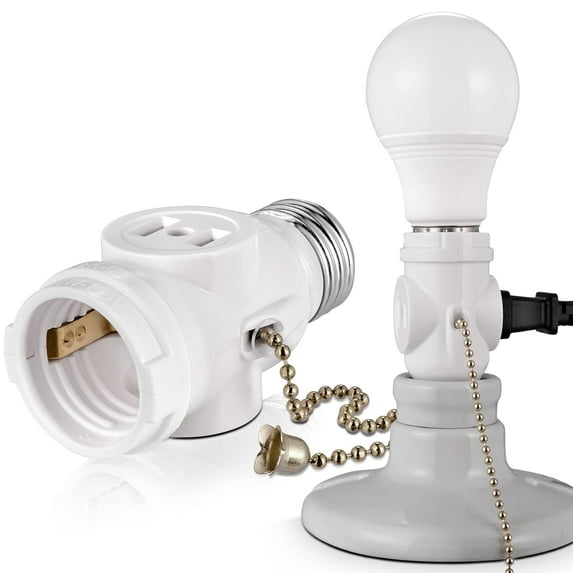 YJYASX-2 Outlet Light Socket Adapter,E26 Bulb Socket to Outlet Splitter ...