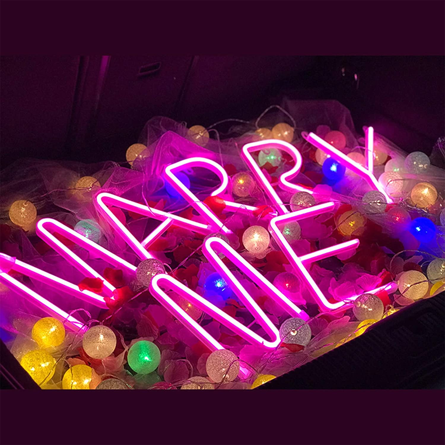 YJYASX-26 Alphabet Letter Lights Pink Letters Neon Lights Battery/USB ...